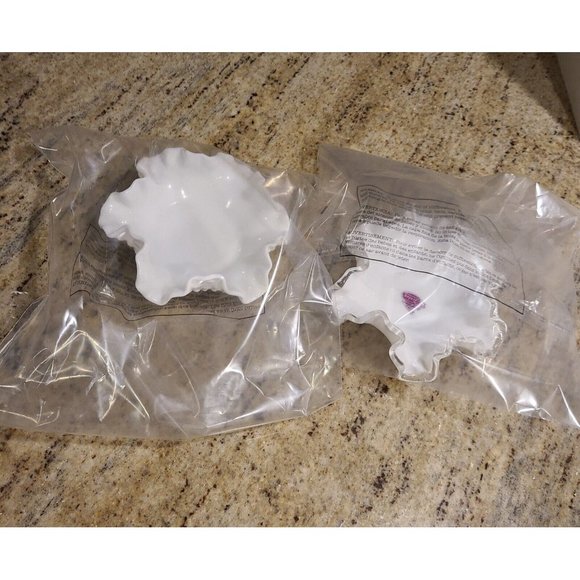 Fenton | Accents | 2 Vintage Fenton White Ruffle Edge Candy Dishes 5 2 ...